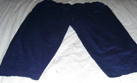 Womens Pants. Navy Blue. (Basic Editions) Elastic waist. 2 front angled ...